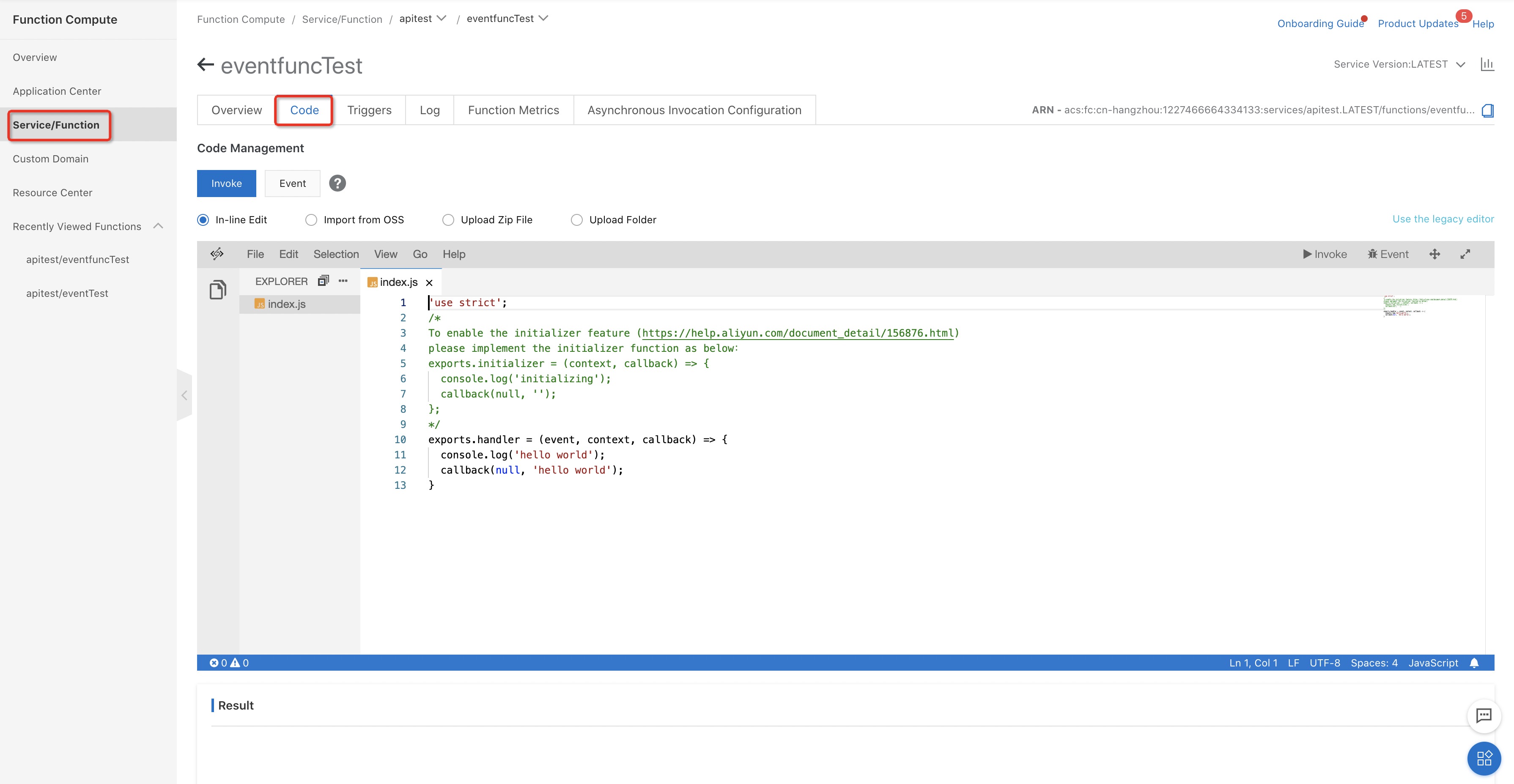 Use Function Compute As The Backend Service Of An Api Operation Create Api Alibaba Cloud 